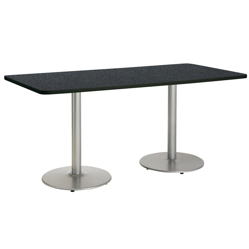 KFI Mode 42" x 72" Conference Table Graphite Round Silver Base Standard ...
