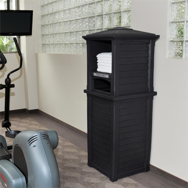 Mayne Lakeland Traditional Plastic Towel Valet Storage in Black - 8872-B