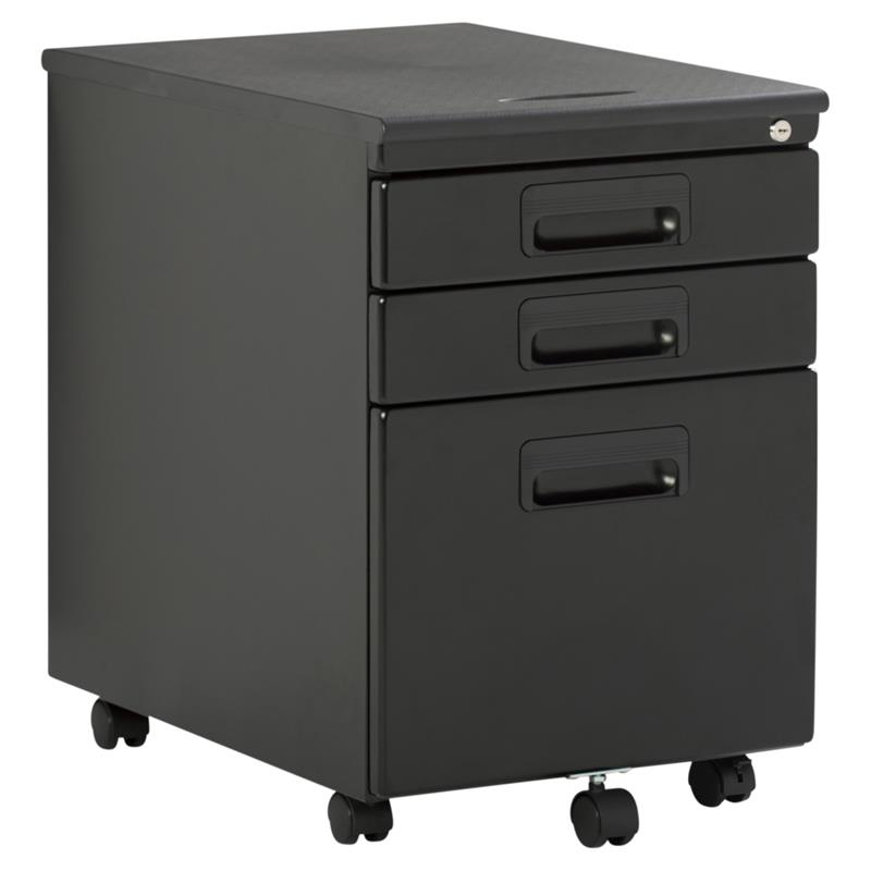 SD Office Metal Mobile Filing Cabinet with Locking Drawers in Black ...