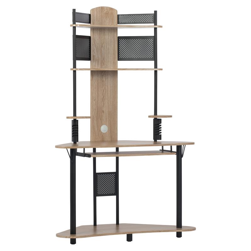 Calico Designs Metal Arch Corner Computer Tower/Desk with Hutch in Ash ... Calico Designs Metal Arch Corner Computer Tower/Desk with Hutch in Ash ...