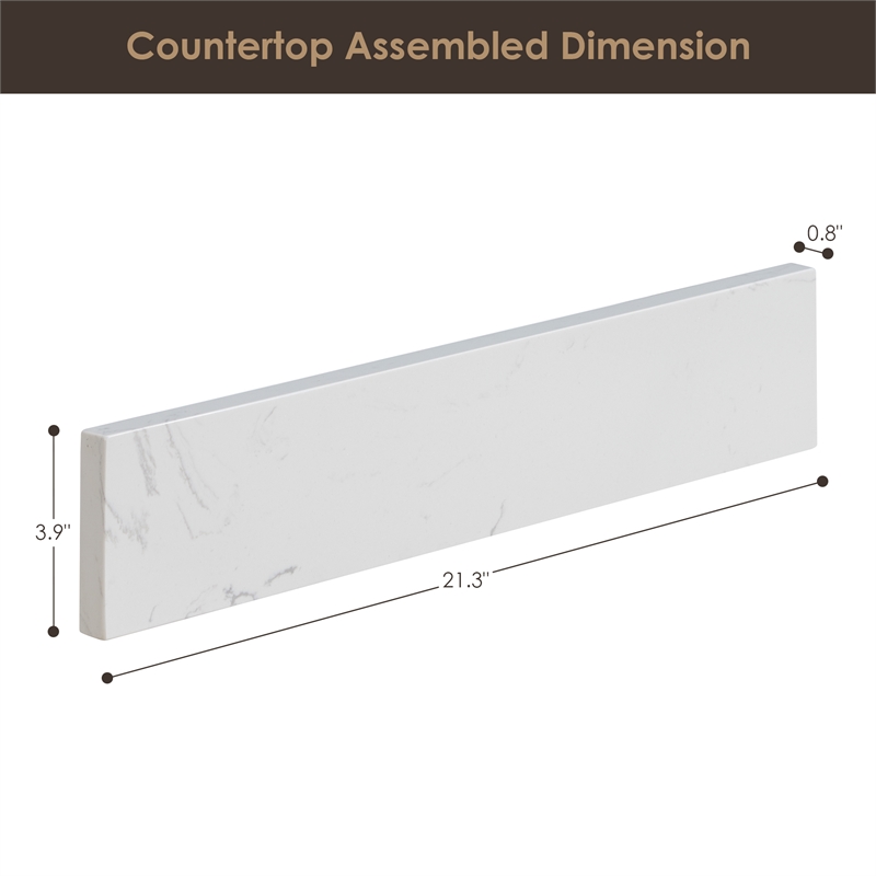 Altair Design 21 in.W Engineered Stone Vanity Sidesplash in Aosta White ...