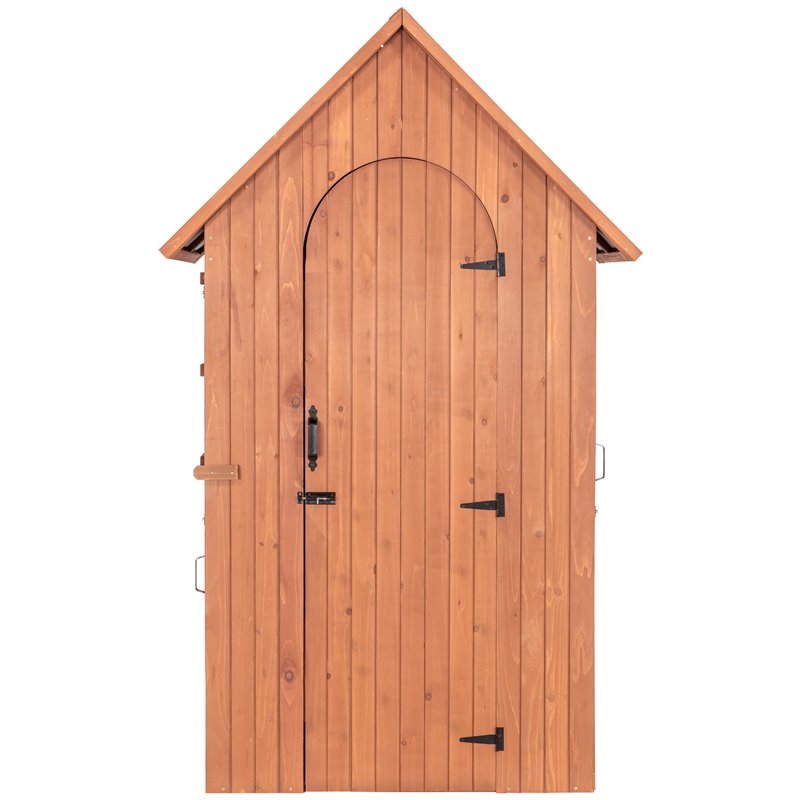 Leisure Season Multi Compartment Wood Shed with Drop Table in Medium ...