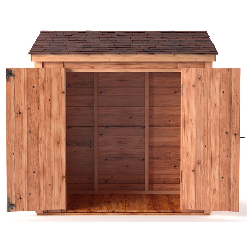 Leisure Season 6 x 4 Cedar Wood Lean-to-Shed in Medium Brown - CLS7248