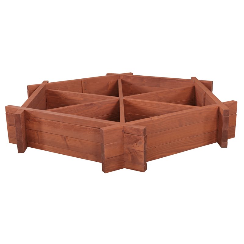 Leisure Season Hexagonal Wood Raised Garden Bed in Medium Brown | Cymax ...