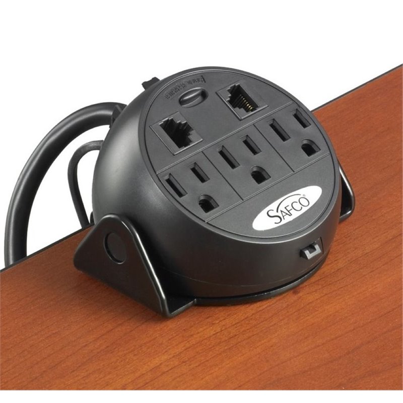 Safco Clamp-On Power Module in Black | BushFurnitureCollection.com