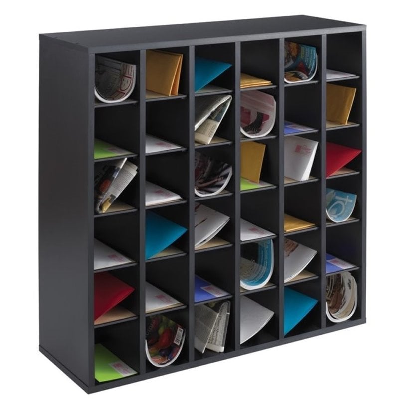 Safco 36 Compartment Mail sorter in Black | Cymax Business