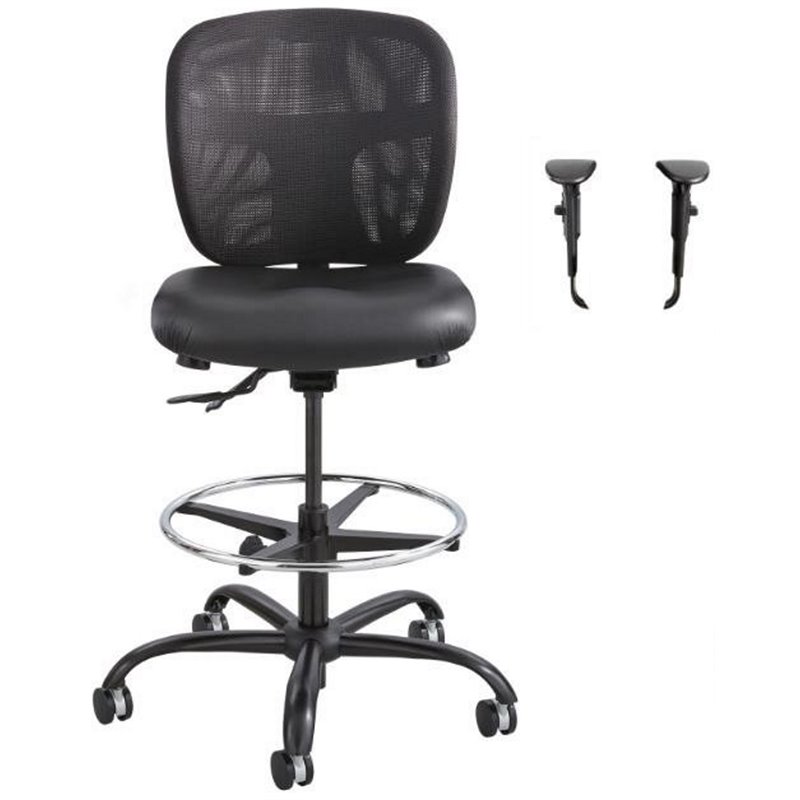 Safco 1 Heavy Duty Stool with Alday Arm Set in Black ...