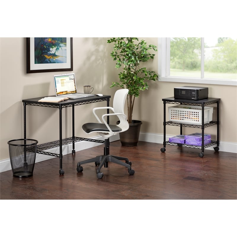 Safco Wire Desk in Black - 26"D x 38.1"W x 30.6"H - 5203BL