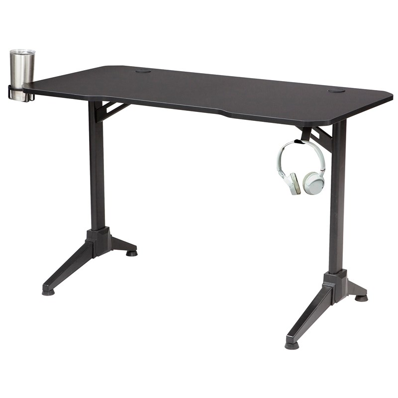 Ultimate Computer Gaming Desk Black Metal Legs Under Desk LED Cymax Business