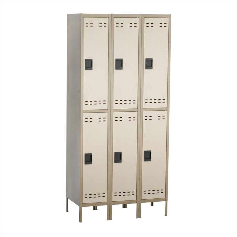 Safco Double Tier Locker 3 Column in Tan | Cymax Business