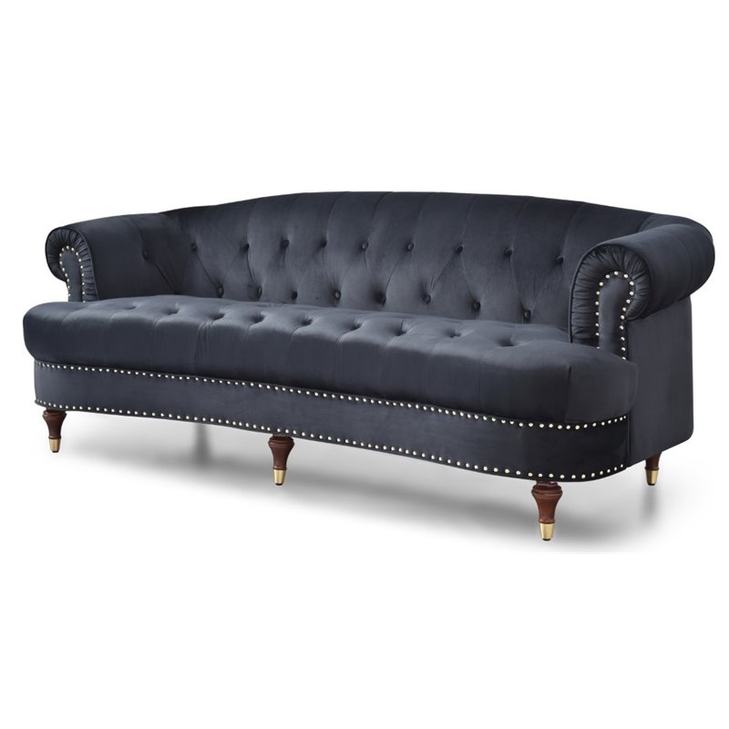 Glory Furniture Beverly Velvet Sofa in Black | Cymax Business