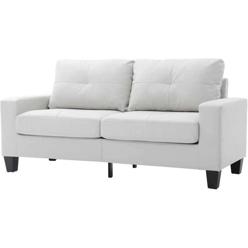 Glory Furniture Newbury Faux Leather Modular Sofa in White ...