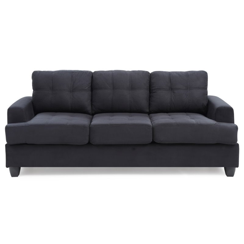 Glory Furniture Sandridge Microsuede Sofa in Black ...