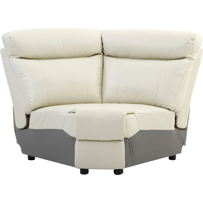 Glory Furniture Ward Faux Leather Wedge Chair in Pearl ...