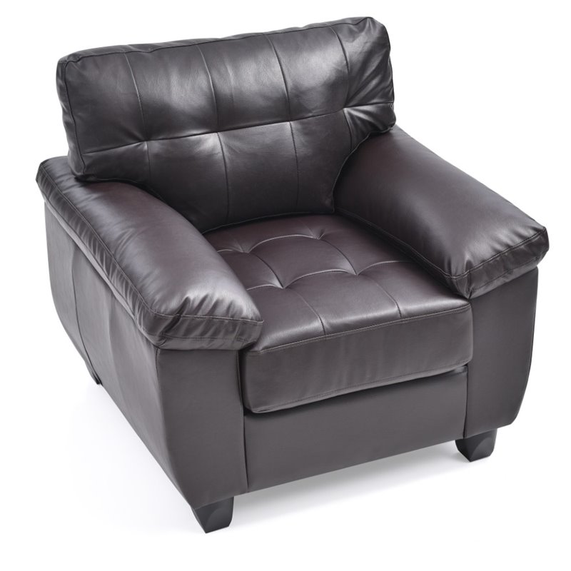 Glory Furniture Gallant Faux Leather Chair in Cappuccino | Bush ...