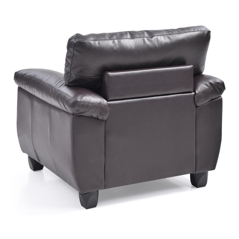 Glory Furniture Gallant Faux Leather Chair in Cappuccino | Bush ...