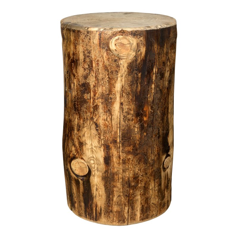 Montana Woodworks Glacier Country Wood Cowboy Stump in Brown Lacquered ...