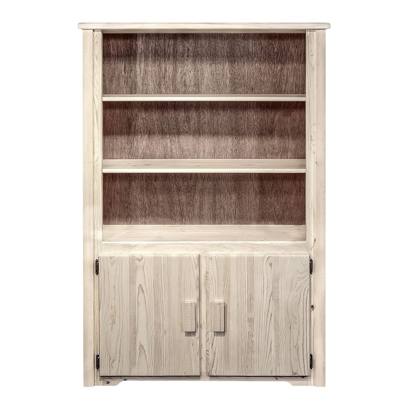 Montana Woodworks Homestead Solid Wood Bookcase with Storage in Natural ...