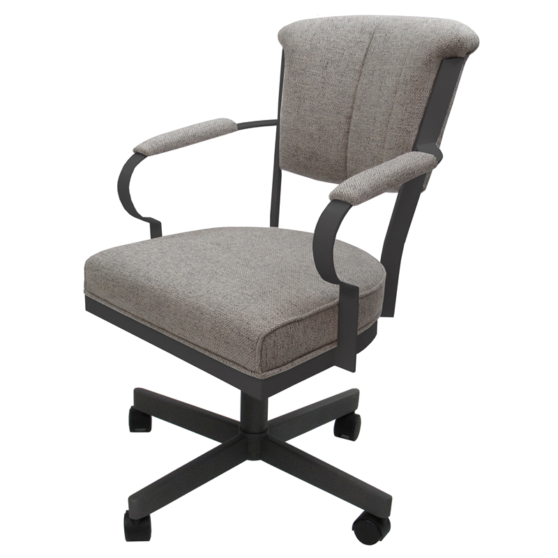 Set of 4 - Miami Swivel Metal Caster Chairs on Reading Base | Cymax ...