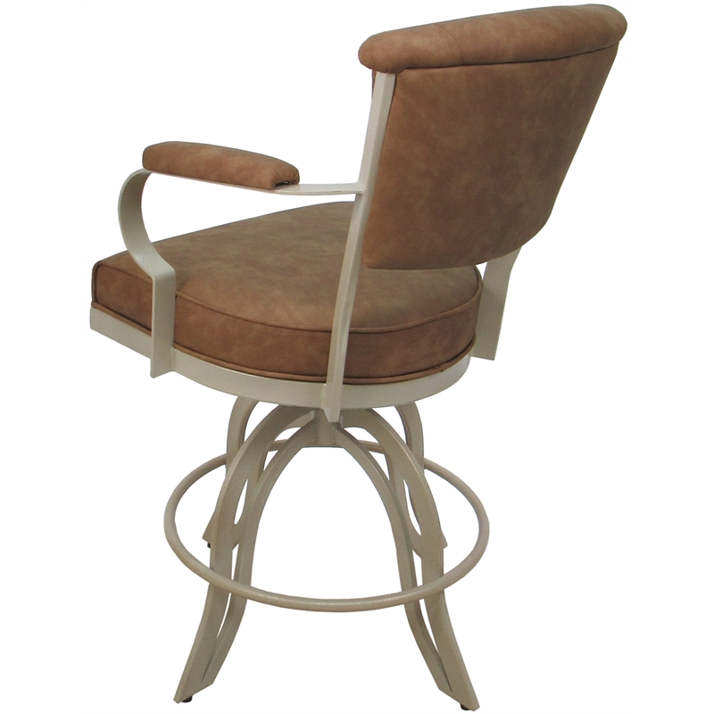 Swivel Tilt Metal Counter Stool 26" Seat - Miami - Pecan Brown Vinyl ...