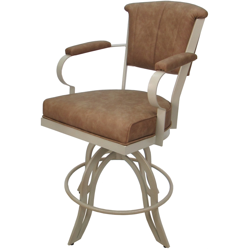 Swivel Tilt Metal Counter Stool 26" Seat - Miami - Pecan Brown Vinyl ...