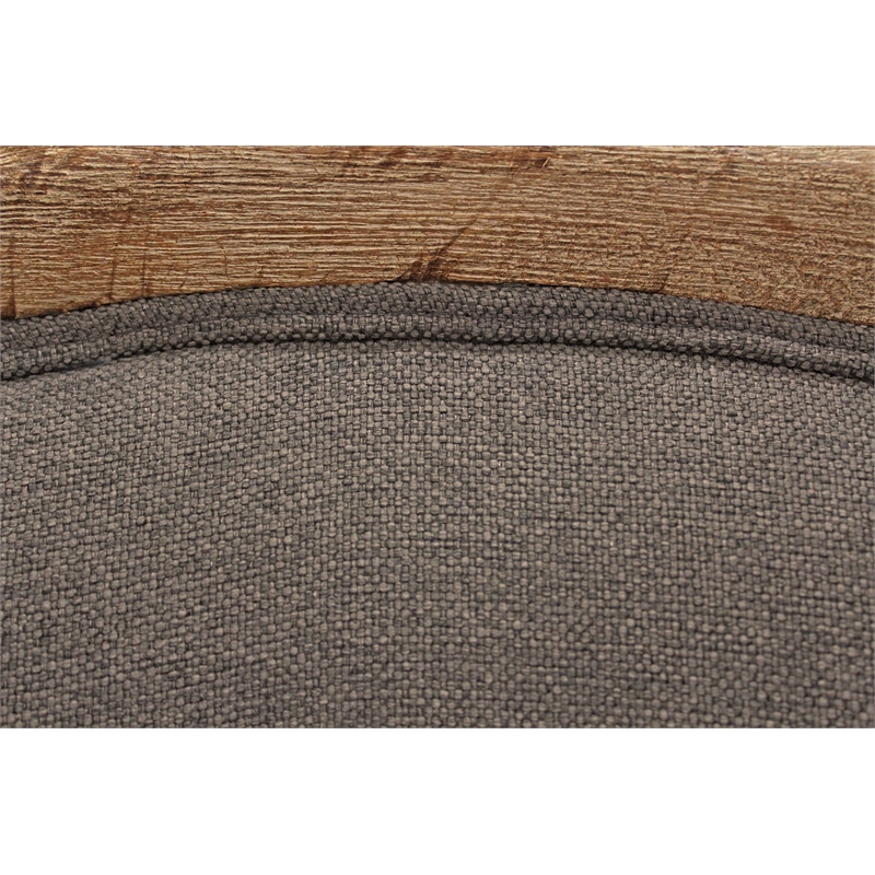 Dan Lounge Arm Chair with Exposed Wood Trim and Frame in Gray Linen ...