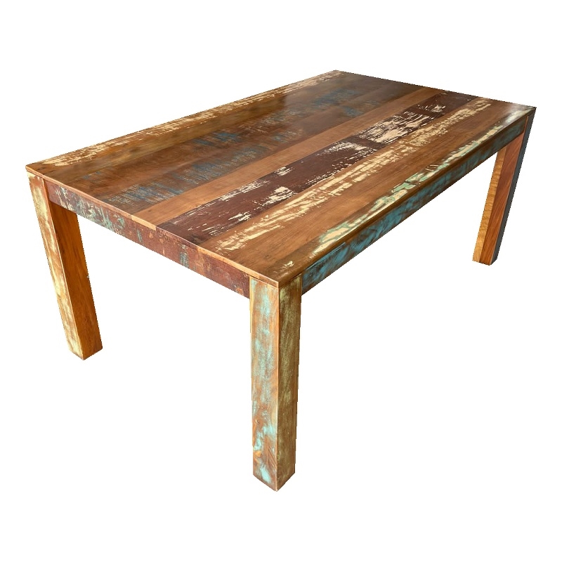Trinidad Solid Reclaimed Wood Rectangular Dining Table in Multi-Color ...