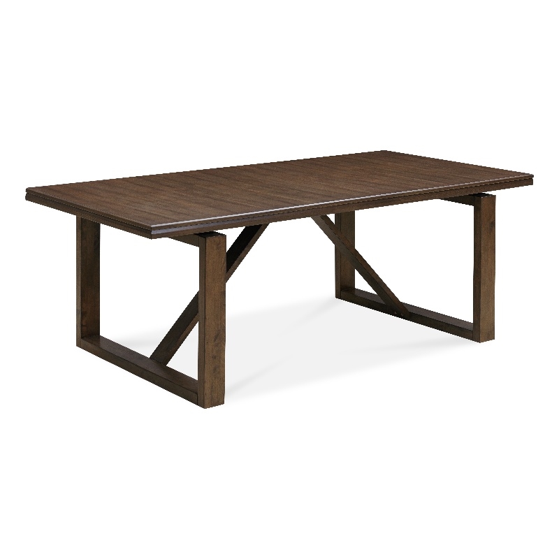 Scott Dining Table in Birch wood with Antique Brown Finish | Homesquare