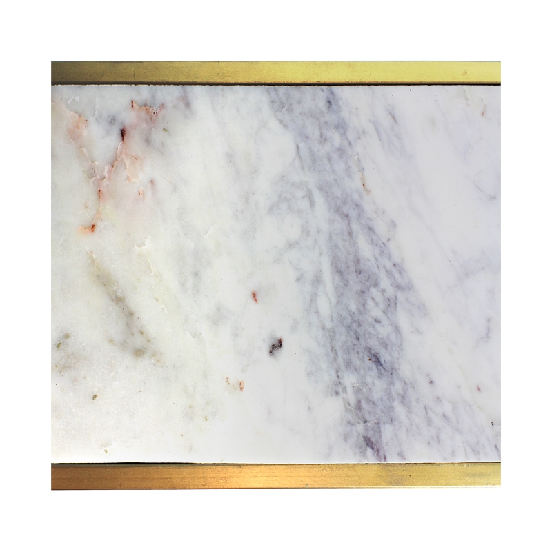 2-Piece Set Morgan Marble Console Table with Brass Finished Iron Base ...