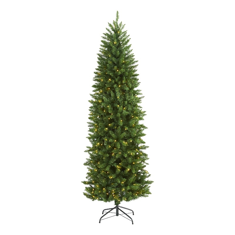 Nearly Natural 7ft Slim Green Mountain Pine Christmas Tree with 300 ...