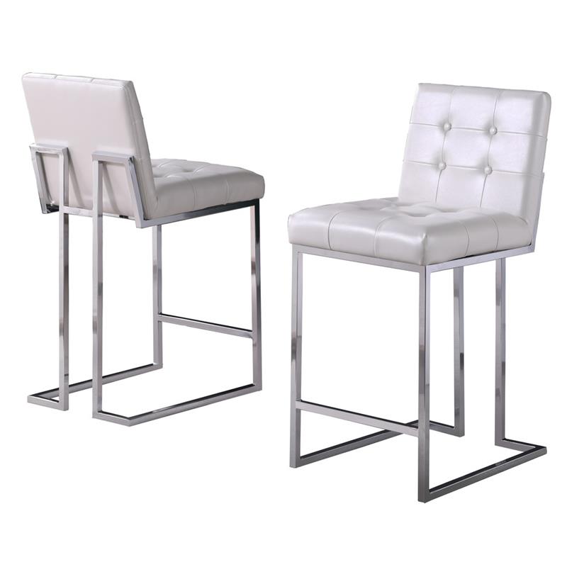 Counter Height (24 -27) Gray Chrome Bar Stools