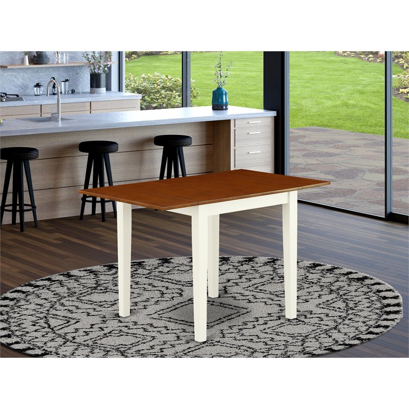 East West Furniture Norden Rectangular Wood Dining Table in Cream ...