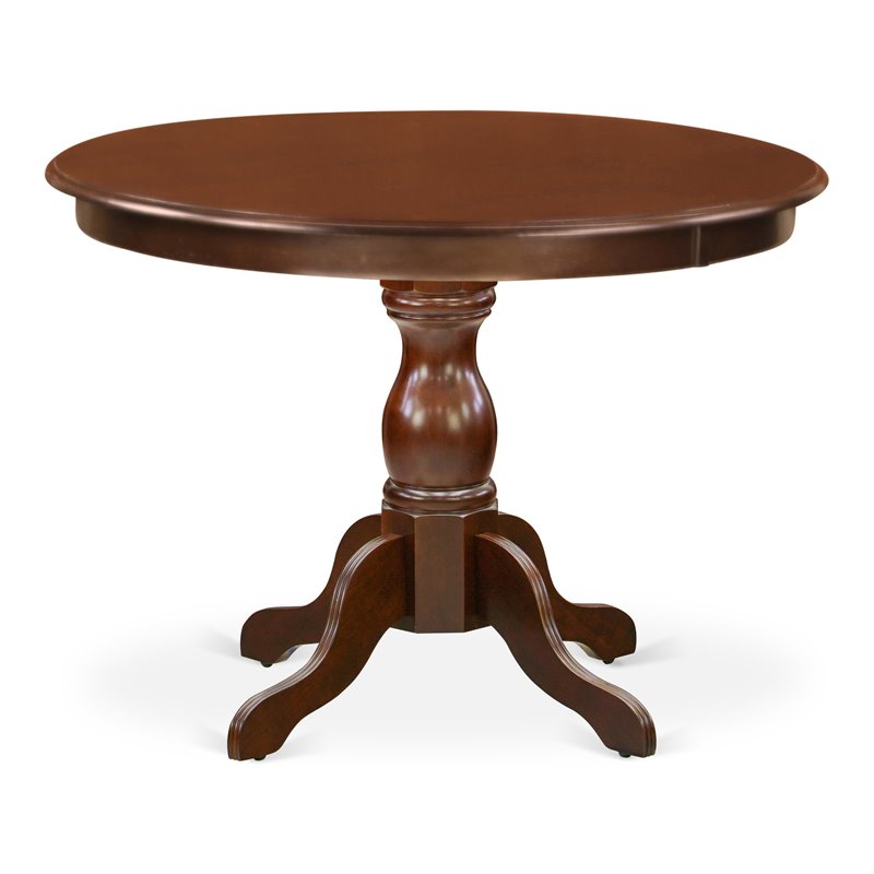 East West Furniture Eden Wood Dining Table with Pedestal Legs in Mahogany