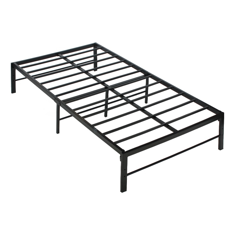 Better Home Products Lily Foldable Welded Black Metal Platform Bed ...