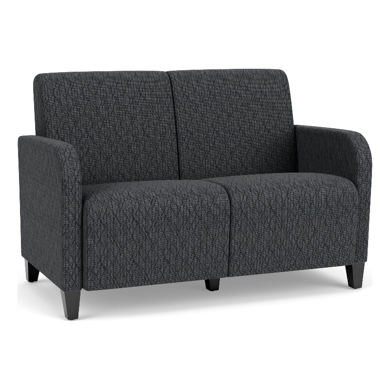 Lesro Siena 2-Seat Fabric Lounge Reception Tandem Seating in Black ...