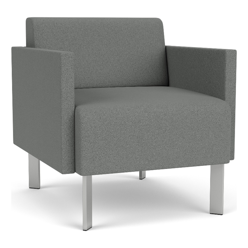 Luxe Lounge Lobby Reception Waiting Guest Chair / Silver Steel Legs ...