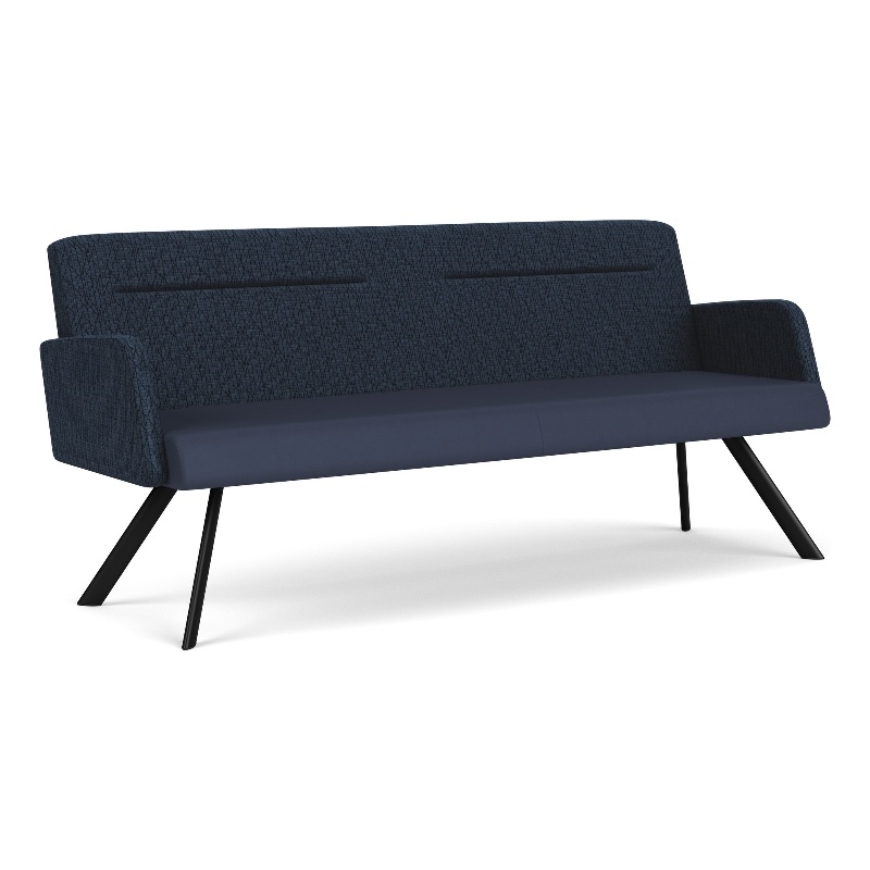 Willow Lounge Lobby Reception Waiting Sofa / Black Steel / Blue / Dark ...
