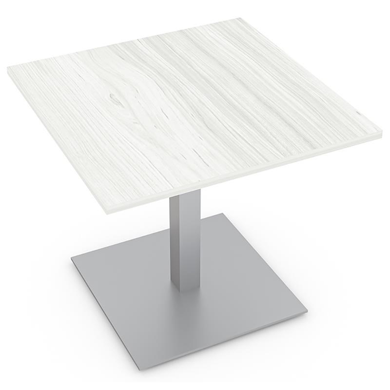 4 Person Square Conference Table Metal Base 34" Engineered Wood White ...