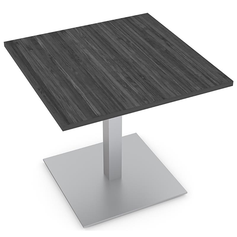 4 Person Square Conference Table Metal Base 34" Engineered Wood Asian ...