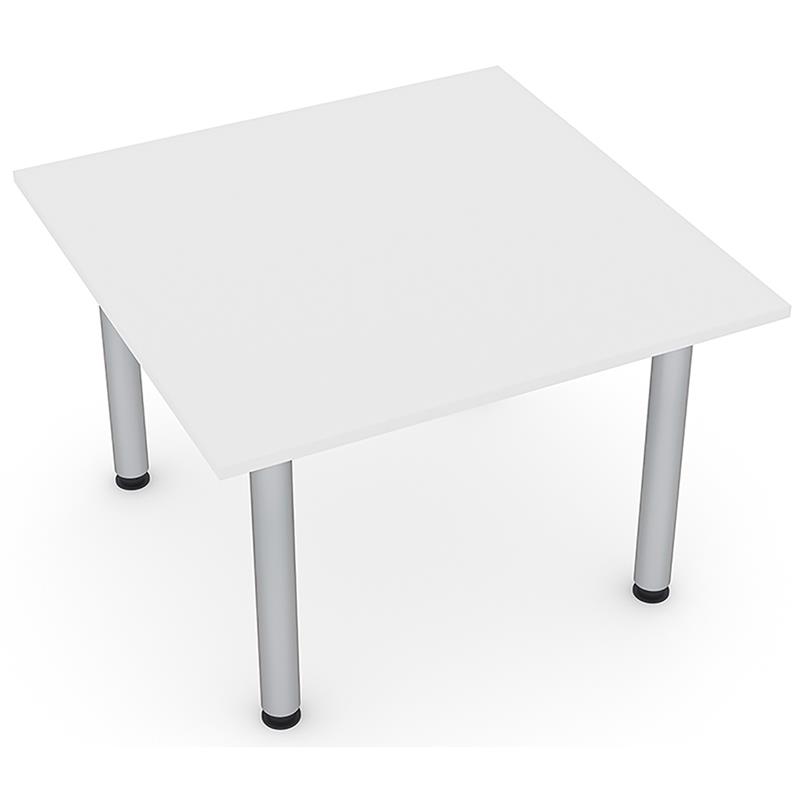 4 Person Square Conference Table w/Post Legs Harmony Series 46" White ...