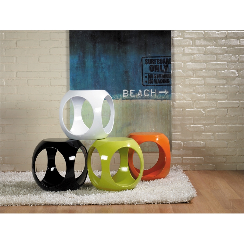 Slick Accent Resin Table with High Gloss Orange Finish - SLK32