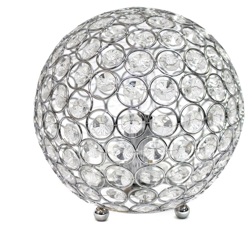 Elegant Designs Metal 8" Ellipse Sequin Crystal Ball Table Lamp in ...
