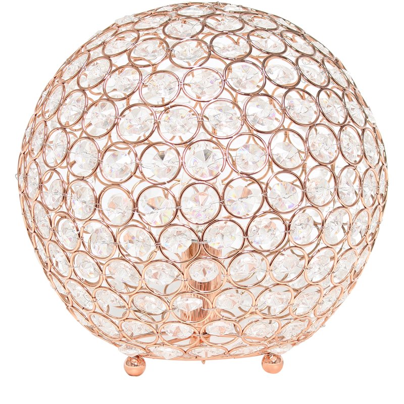 Elegant Designs Metal 10" Ellipse Sequin Crystal Ball Table Lamp in ...