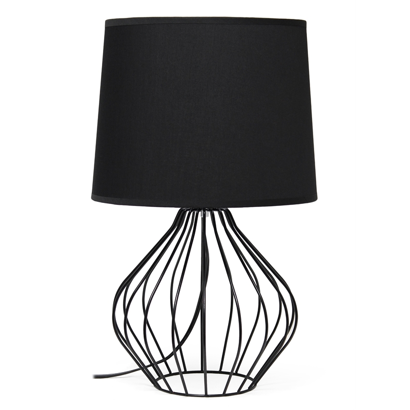 Simple Designs Geometrically Wired Table Lamp Black | Homesquare