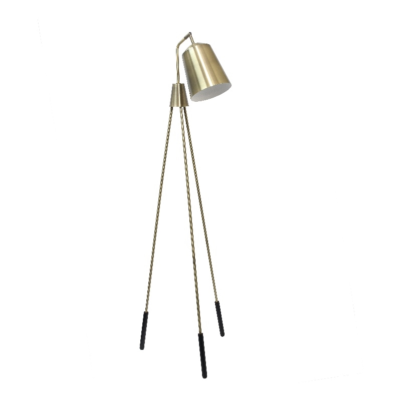 Elegant Designs Three Legged Antique Brass Floor Lamp with Shifting ...
