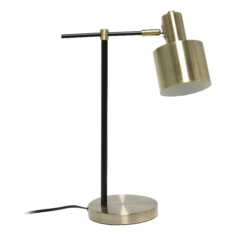 Simple Designs Metal Table Lamp Antique Brass | Homesquare