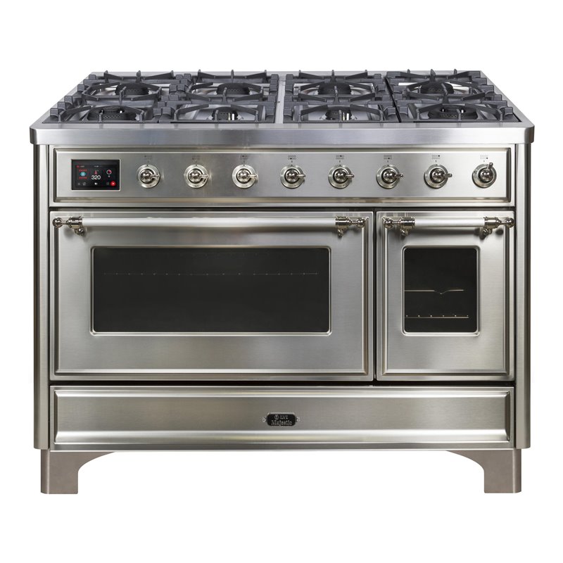 ILVE Majestic II 48" LP Glass Door/Griddle Stainless Steel Metal Range ...