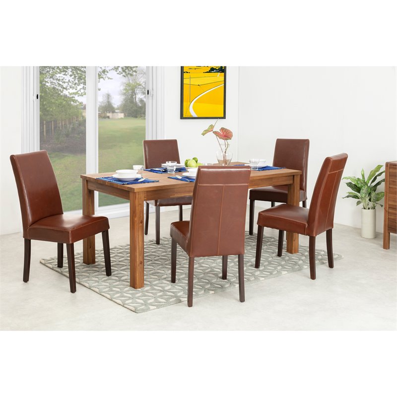 New Pacific Direct Tiburon 71" Solid Wood Dining Table in Brown/Warm ...