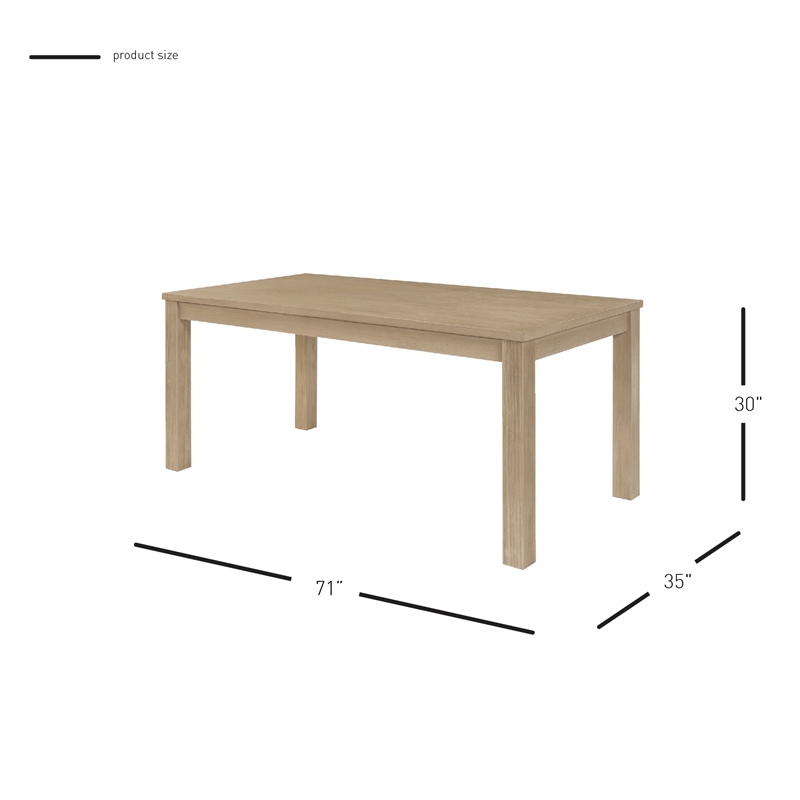 New Pacific Direct Tiburon 71" Dining Table in Drifted Sand