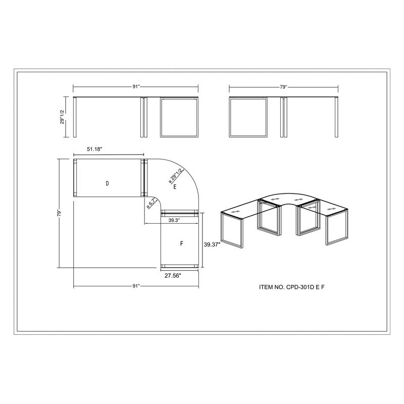 Milan Hadasa Contemporary Small Rectangular Desk with Clear Glass Top ...